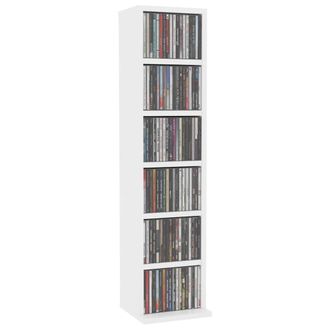 Generic CD Regal, St&auml;nder, Aufbewahrung, Standregal, Medienregal, B&uuml;cherregal, B&uuml;roregal, Dekoregal, Aktenregal, 21x20x88 cm, Holzwerkstoff(Wei&szlig;) (Wei&szlig;)