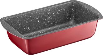 Ambition Kastenform 26 cm Cherry Brotform aus Kohlenstoffstahl antihaftbeschichtet mit flachen Griffen rot