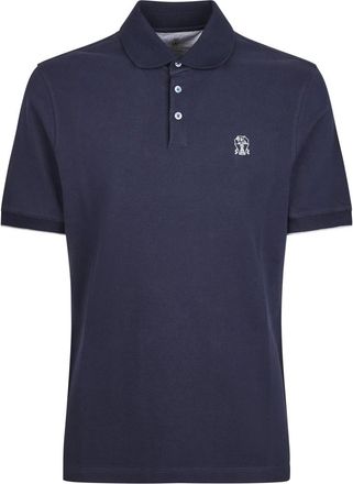 Brunello Cucinelli Homme, Tops, Bleu, Taille: 2XL Polo en Piqu&eacute; de Coton