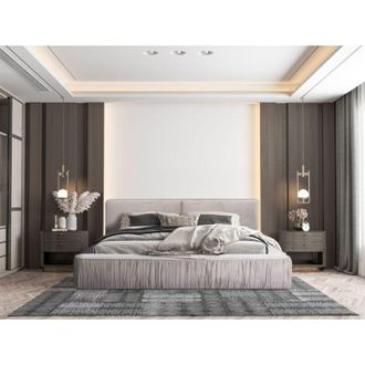 Fun M&ouml;bel Fun Moebel - Polsterbett Doppelbett lexie 180x200cm in Stoff Riviera Beige