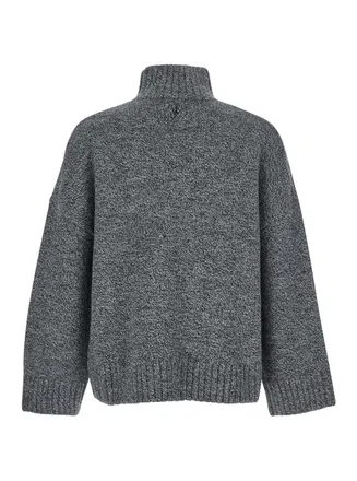 J.W.Anderson Mens Grey Wool Blend Sweater With High Neck Tops Top