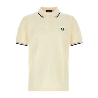 Fred Perry Cremefarbene Piqu&eacute;-Poloshirt - - Tops - Herren - Gelb - L