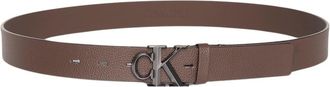 Calvin Klein Herren G&uuml;rtel Buckle 3,2 cm mit Monogramm-Schnalle, Braun (Ck Dark Brown), 95 cm