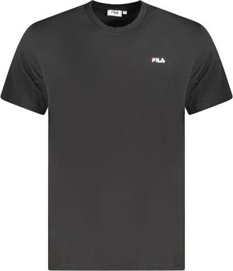 Fila Homme, Tops, Noir, Taille: XL T-shirt Homme en Coton Noir Coupe R&eacute;guli&egrave;re