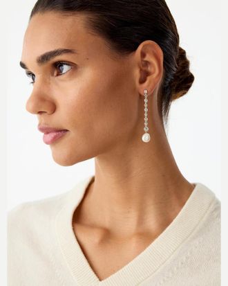 Arket Rhinestone Drop Earrings -Silberfarben