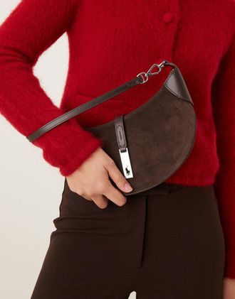 Polo Ralph Lauren Sac bandouli&egrave;re en daim - Marron-Brown