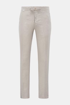04651/ Herren - Leinen-Joggpants Linen Pants beige