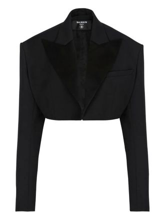 Balmain Gekn&ouml;pfte Grain-de-Poudre-Jacke - Schwarz