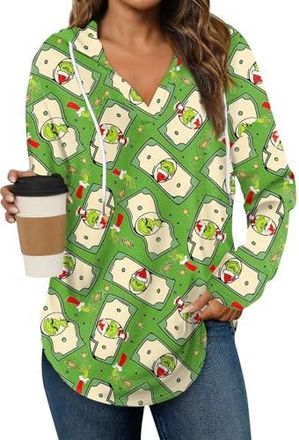 Generic Le Grinch Sweat A Capuche Femme 2025 Sweet The Noel Moche Oversize Polaire Pyjama Vetement Noël Christmas De Vêtements Pilou Pull Femmes Adulte Pulls 