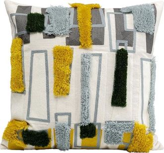 Kare Design Design Kissen Geometric Gold, Dekokissen mit Füllung, mit Reißverschluss, Wurfkissen, geometrisches Muster, Zierkissen, Sofakissen, abnehmbarer Bezug,