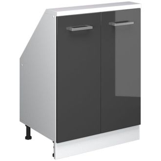 Vicco Dachschr&auml;genschrank Rion, Anthrazit Hochglanz/Wei&szlig;, mit 2 T&uuml;ren, Vicco