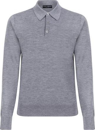Dolce & Gabbana Kaschmir-Polo - - Tops - Herren - Grau - L
