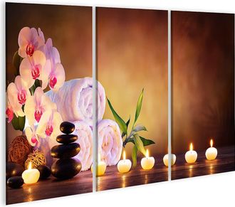 Islandburner Prime Bild auf Leinwand Spa Konzept Massage Steine Handtücher Kerzen Wellness Beauty Salon Kos Bilder Wandbilder Poster