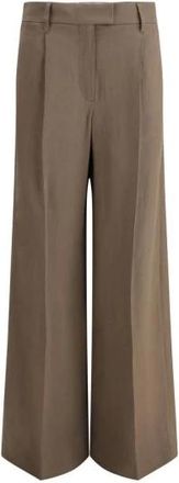 Brunello Cucinelli Femme, Pantalons, Beige, Taille: 42 FR Wide Leg Culottes