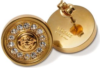Versace Medusa Gold Crystal Stud Earrings - Gold