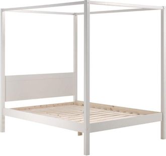 DRAWER Drawer - Lit à baldaquin en bois 140x200cm - Blanc - Azura