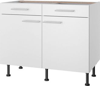 Optifit home24 Unterschrank III 100cm Weiß/Weiß