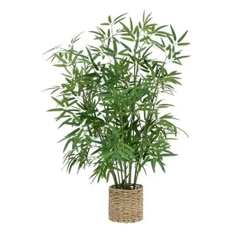 Atmosphera Plante Artificielle Bambou dans Un Pot en Fibres Naturelles D 45 x H 100 cm - Atmosphera