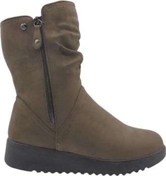 Amarpies AJH25477 Bottines pour femme Water Repellent, Nobuck synthétique, avec fermeture éclair, talon compensé de 3,5 cm et semelle intérieure à mémoire de f