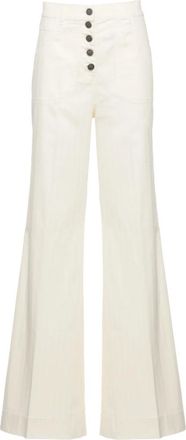 Etro Femme, Pantalons, Blanc, Taille: W28 Pantalon Large en Coton Stretch