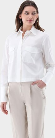 van Laack Cropped Bluse mit Brusttaschen