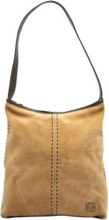 Loewe Sac bandouli&egrave;re en daim Pre-owned - Femme - Pre-owned - Brun - Taille: ONE Size