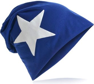 Miobo Jersey Slouch Beanie mit Stern Style, Herren Damen,Einheitsgr&ouml;&szlig;e,Stern-Marine