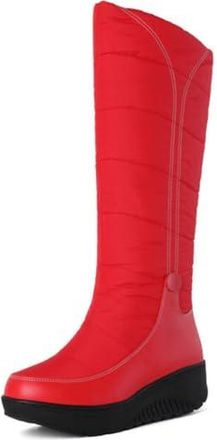 Generic Qynthra Femmes Bottes Neige Genou Haut Hiver Imperm&eacute;ables Matelass&eacute;es Plateforme Chaudes Rembourr&eacute;es Mi Mollet Conception Contraste Couture pour Activ