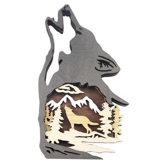 Cabilock tierische Holzdekoration Tierskulptur tischdeko bastelset Tierstatuen Wolf Schmuck Wohnkultur dekorative Wolfsstatue rustikales Tierdekor Wolf Figur h
