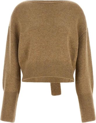 Ermanno Scervino Pull en Cachemire Doux avec D&eacute;tail Arri&egrave;re - Femme - Pulls - Beige - Taille: 36 FR