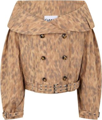Ganni Femme, Vestes, Multicolore, Taille: 40 FR Veste en coton imprim&eacute;