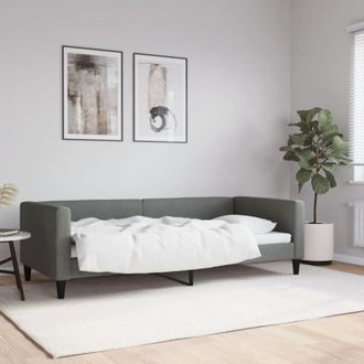 vidaXL Lit de jour gris fonc&eacute; 90x200 cm tissu