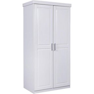 Inter Link SAS Armoire 2 portes 95x55x190 cm en pin massif laqu&eacute; blanc