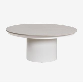 Sklum Sklum - Runder Gartencouchtisch &Oslash;90 cm aus Sinterstein und Aluminium Anturio Grau
