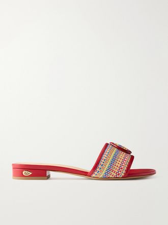 Jennifer Chamandi Andrea Woven And Leather Slides - Multi