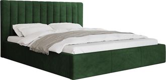 Best Mobilier Bestmobilier - Rosario - lit coffre - 140x200 - sommier inclus - en velours - vert
