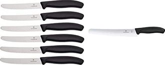 Victorinox by Swiss Army Swiss Classic, Profi Konditorsäge, Extra Scharfe Klinge & Swiss Classic Tomatenmesser, Brotzeitmesser, 6-teilig