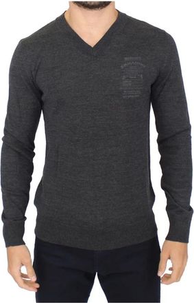 Ermanno Scervino Homme, Pulls, Gris, Taille: S V-neck Tricots