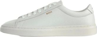 HUGO BOSS Homme, Chaussures, Blanc, Taille: 44 EU Baskets Kieran en cuir grain&eacute;