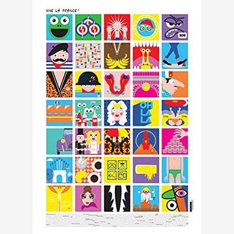 La Majorette &agrave; Moustache La Majorette &Agrave; Moustache - Affiche Vive la France - 50 cm x 70 cm - Livr&eacute;e dans Un Tube Protecteur en Carton (53 cm x 6 cm) pour Les Amateurs de Cultu