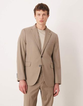 Mango Milan - Eleganter Slim-Fit-Blazer in Beige, Kombiteil-Neutral
