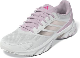 adidas Damen Courtjam Control 3 Tennis Shoes Tennisschuhe, Cloud White/Silver Metallic/Lucid Pink, 39 1/3 EU
