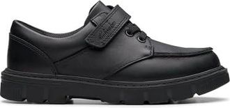 Clarks Childrens Lorcam Edge K Plat Oxford, Black Leather, 32