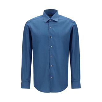 Ermenegildo Zegna Chemise en coton - Homme - Chemises - Bleu - Taille: L