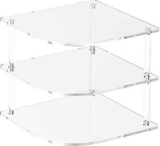 Generic Tellerregal Organizer 3 Ebenen Transparent Acryl Tresenregal Eckregal f&uuml;r Nachttisch Badezimmer Tisch Gefrierschrank Kommode Bar Schrank