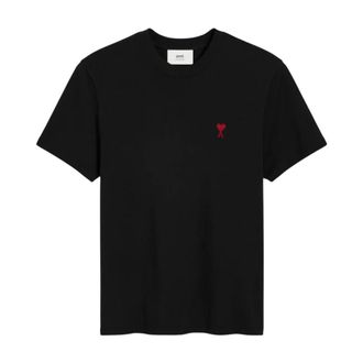 Ami Homme, Tops, Noir, Taille: 2XL T-shirt en jersey de coton