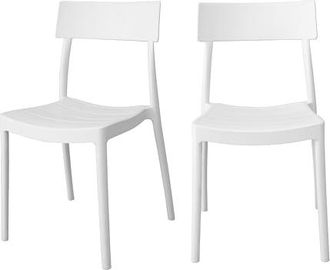 Gardenia Roma Stuhl, Polypropylen, Wei&szlig;, 2 Einheiten