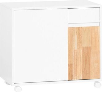 SoBuy SoBuy ASK04-WN Rollendes Schreibtischk&auml;stchen, Rollender Druckerst&auml;nder, Schreibtischorganisator, Schreibtischregal, Regalk&auml;stchen mit Schubladen