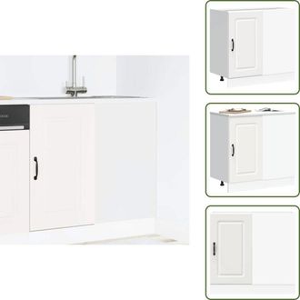 vidaXL The Living Store - vidaXL K&uuml;chenunterschrank Kalmar Wei&szlig; Holzwerkstoff