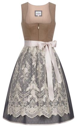 N&uuml;bler Trachtenkleid Midi Dirndl Geelke in Braun von N&uuml;bler